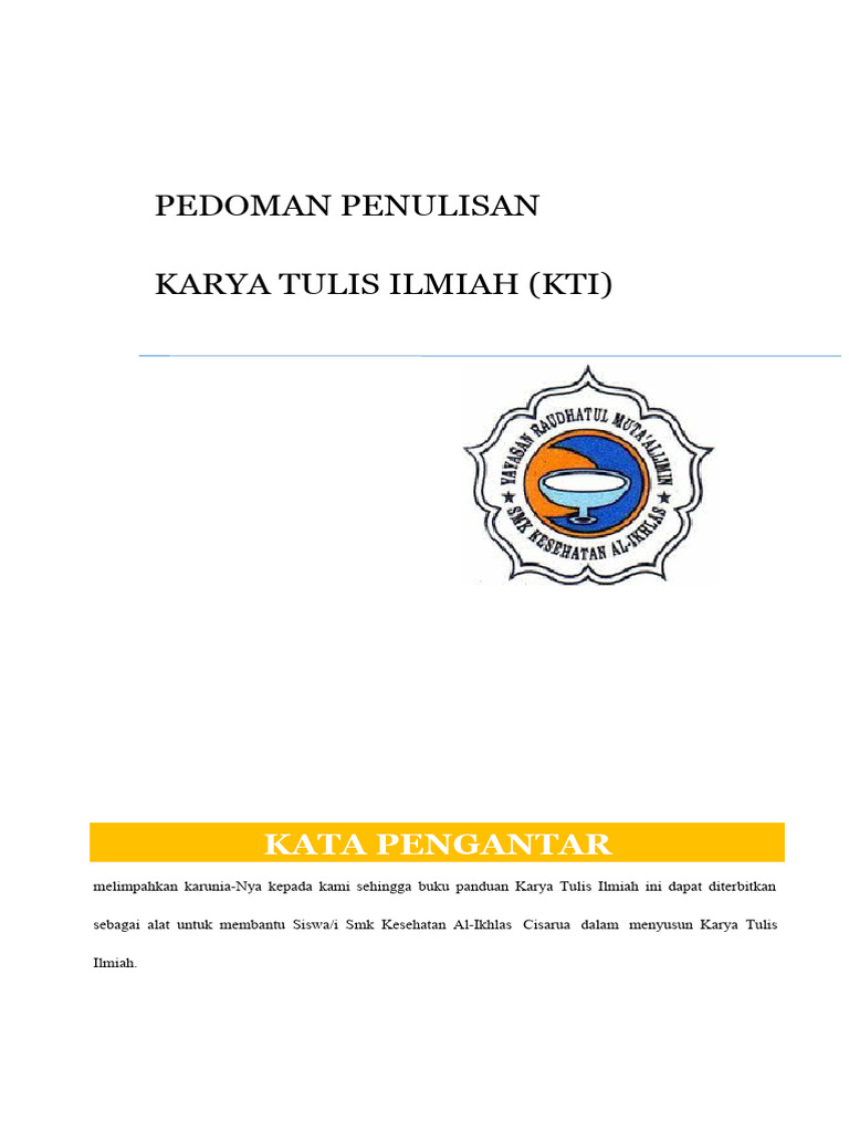 Pedoman Penulisan Kti | PDF
