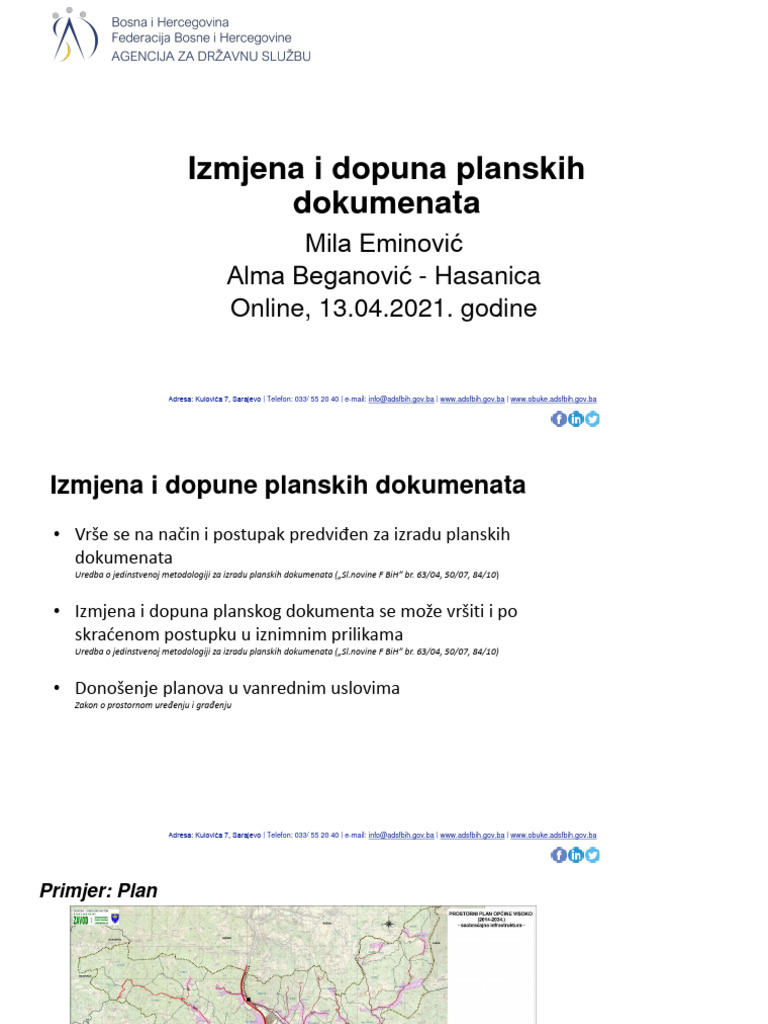 Izmjena I Dopuna Planskih Dokumenata: Mila Eminović Alma Beganović - Hasanica Online, 13.04.2021 ...