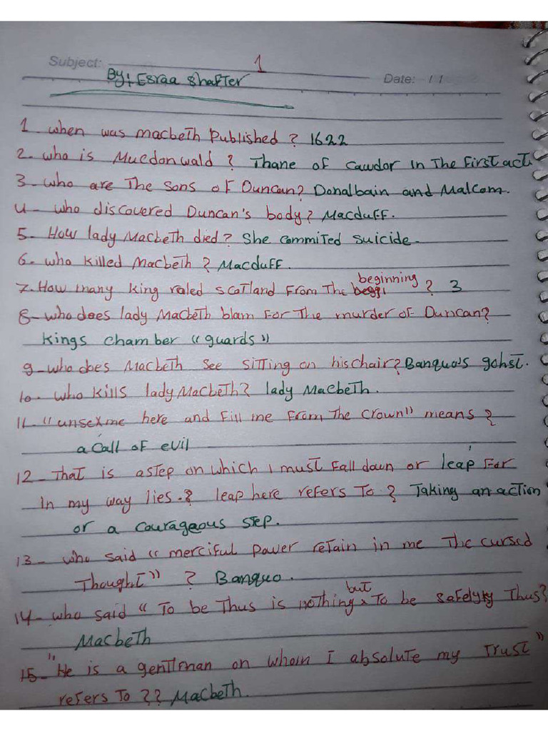 Macbeth MCQ | PDF