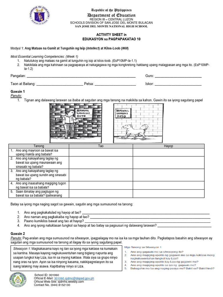 G10 Learners Activity Sheet Mod 1 Week 1 - Sir Brian - PDF | PDF
