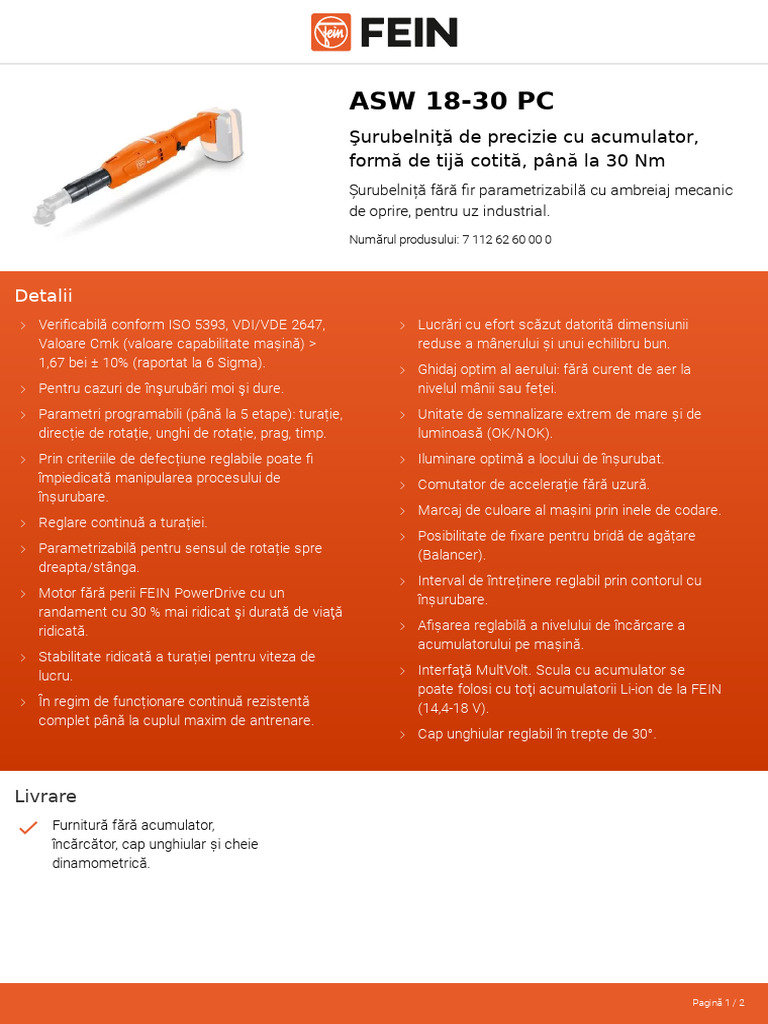 Asw 18-30 PC 71126260000 | PDF
