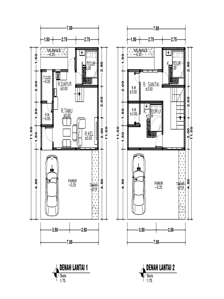 Denah R LT2 7X11-Model | PDF