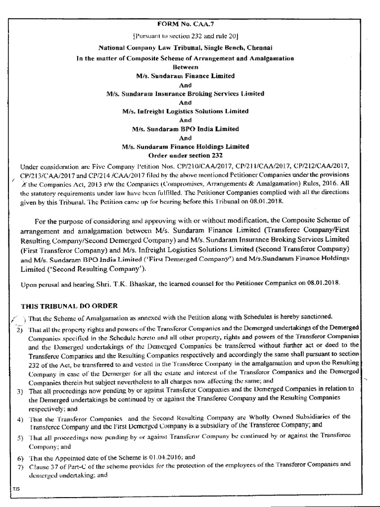 NCLT Order and Scheme | PDF