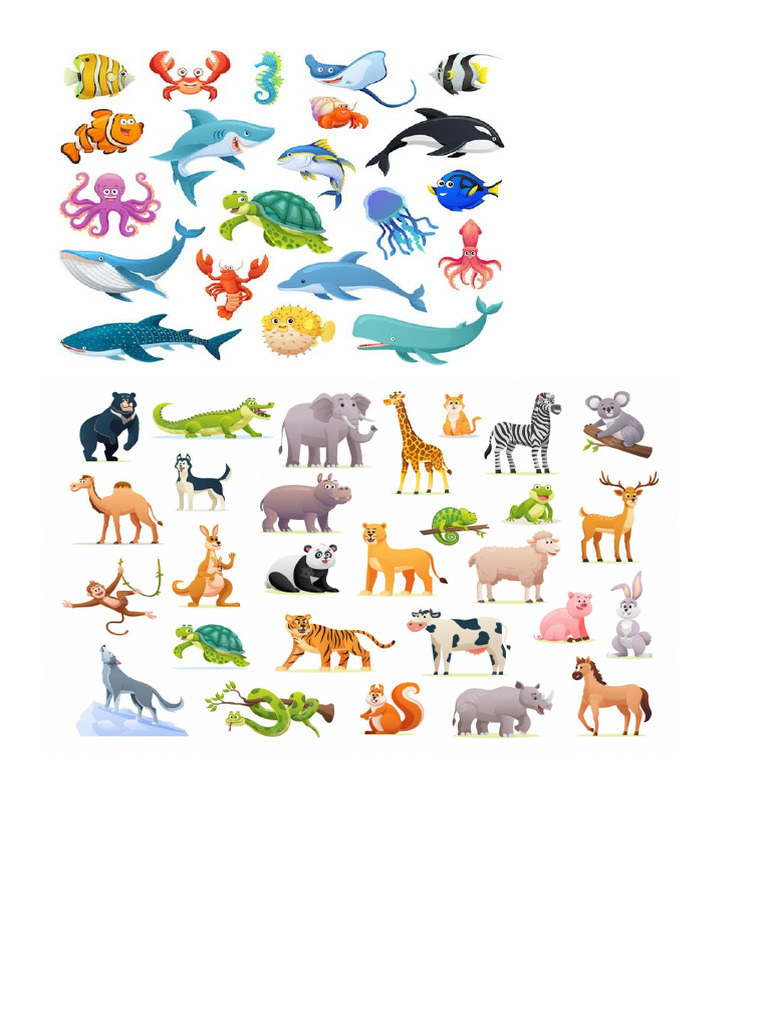 Animales Acuaticos y Terrestres | PDF