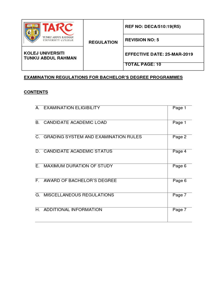 Examination Regulations | PDF
