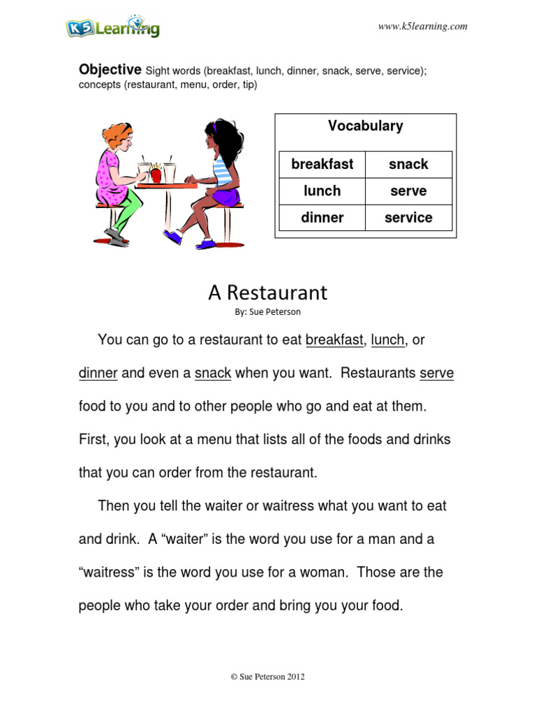 Grade 1 Reading Comprehension Worksheet Story and Exercises | PDF ...
