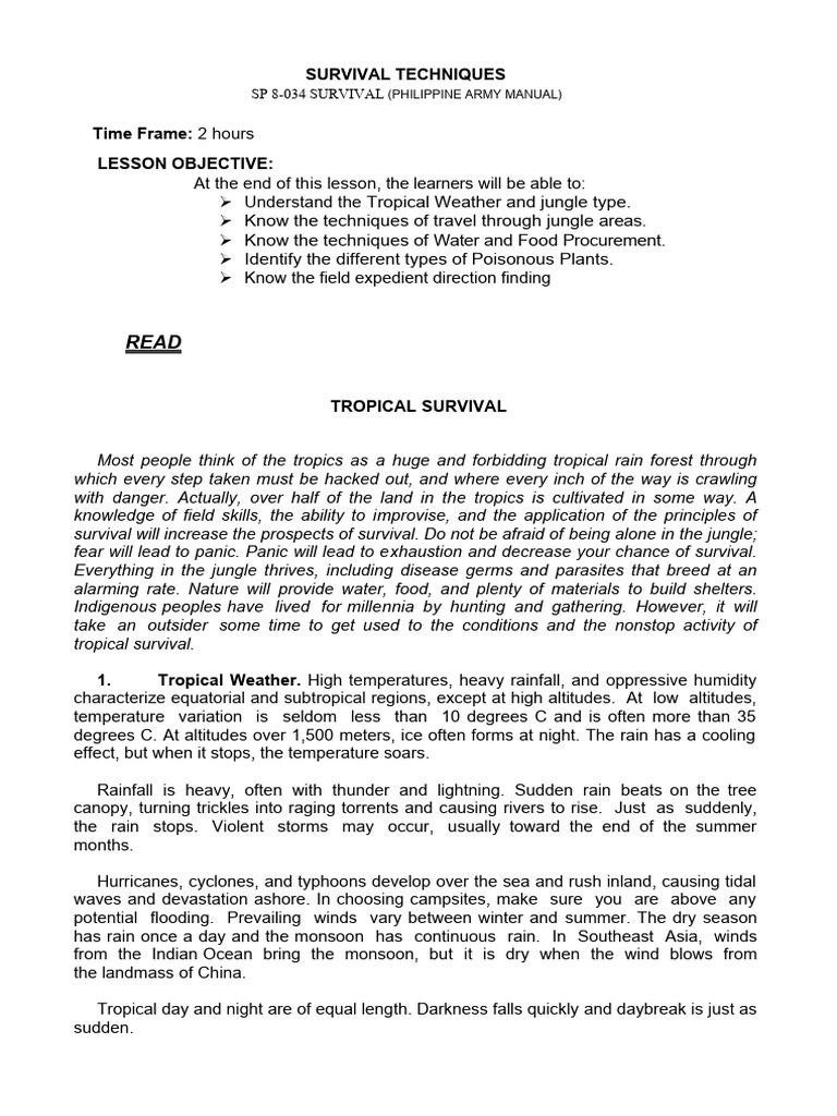 2 Survival Techniques 2 | PDF | Rain | Forests