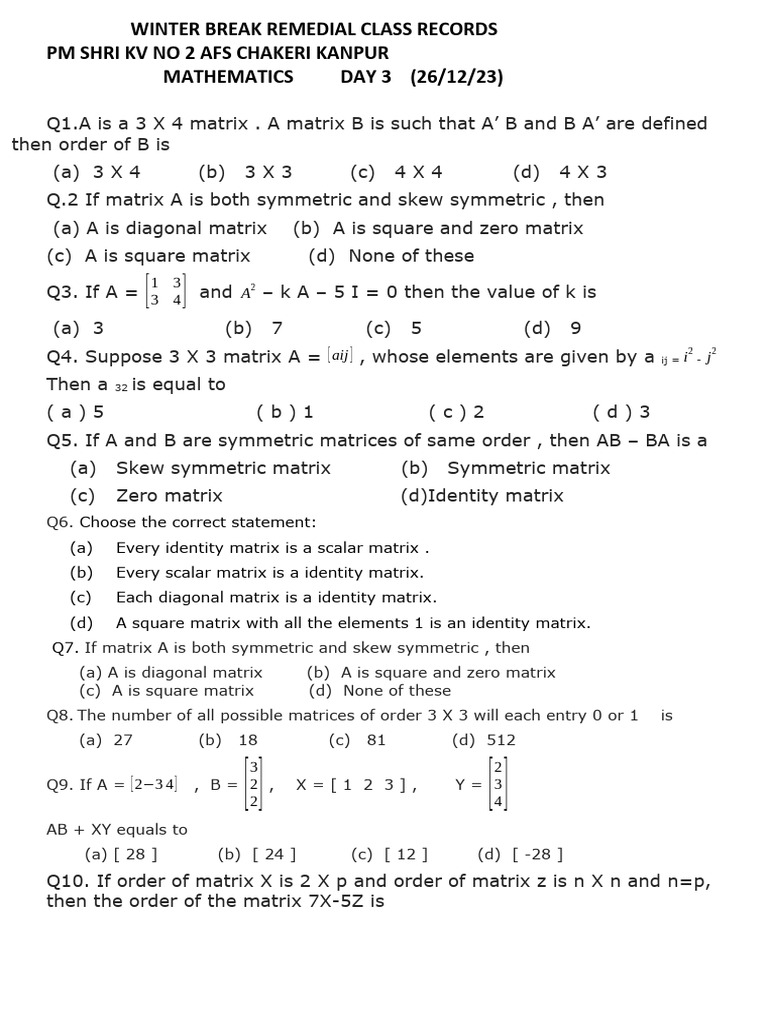 Maths Important Notes | PDF