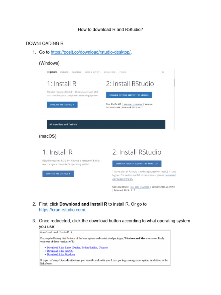 Directions To Download R | PDF