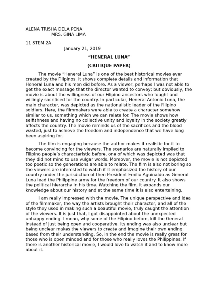 Critique Paper | PDF