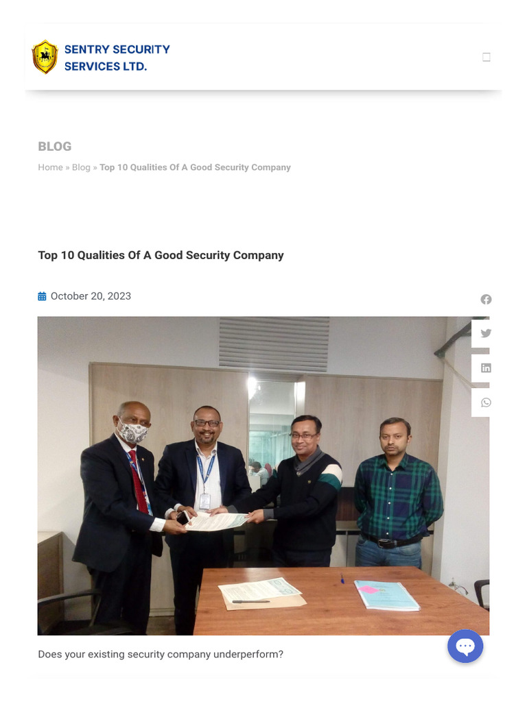 Top 10 Qualities of A Good Security Company | PDF