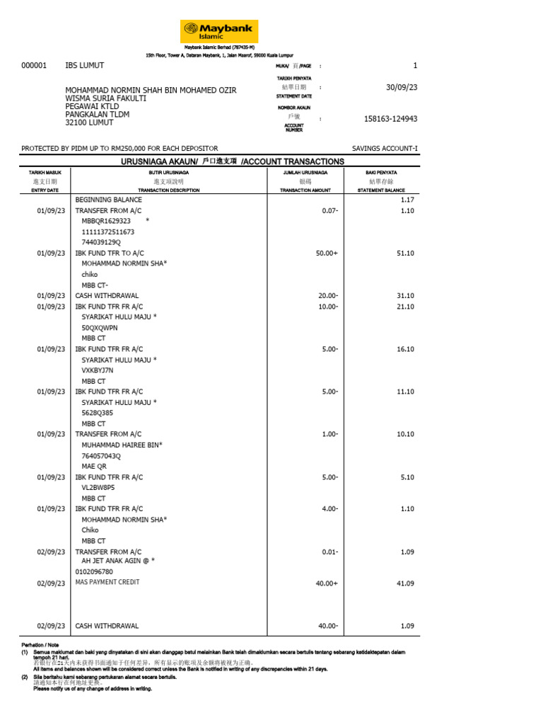 Editable MBB Statement | PDF