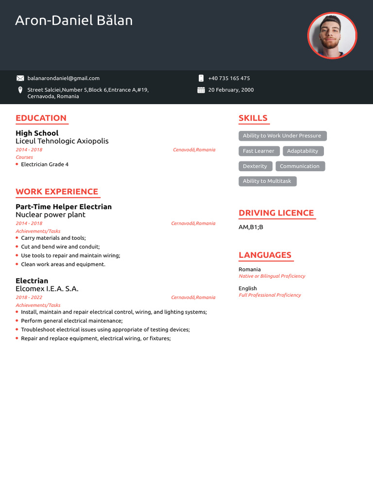 Aron Daniel's Resume | PDF