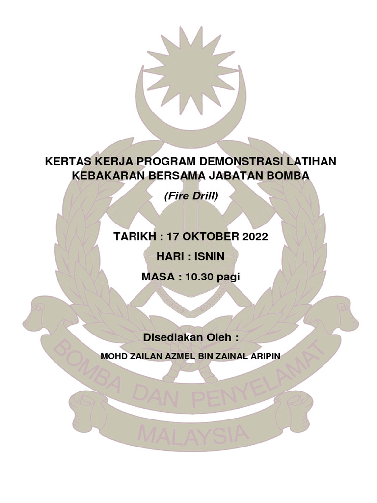 Kertas Kerja Latihan Kebakaran Fire Drill | PDF