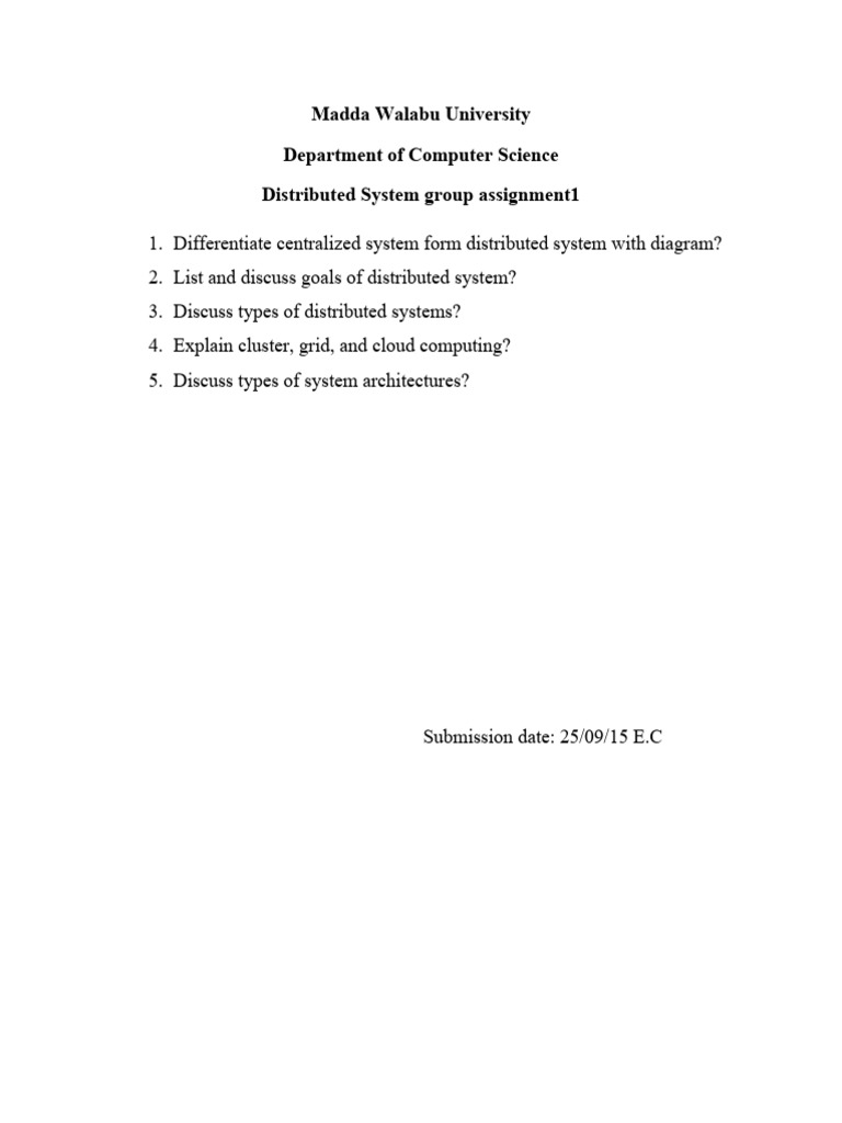 Assignment of Distributed System | PDF