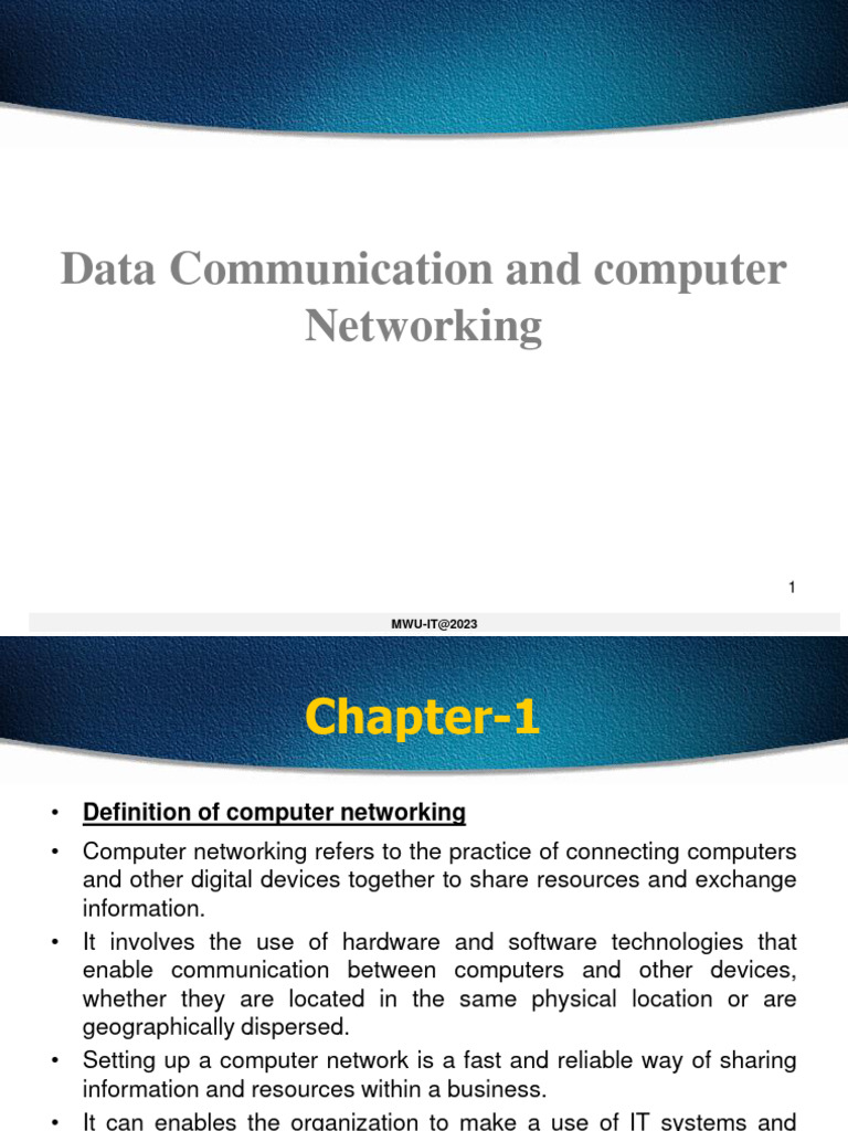 Data Communication - CHAPTER-1 | PDF