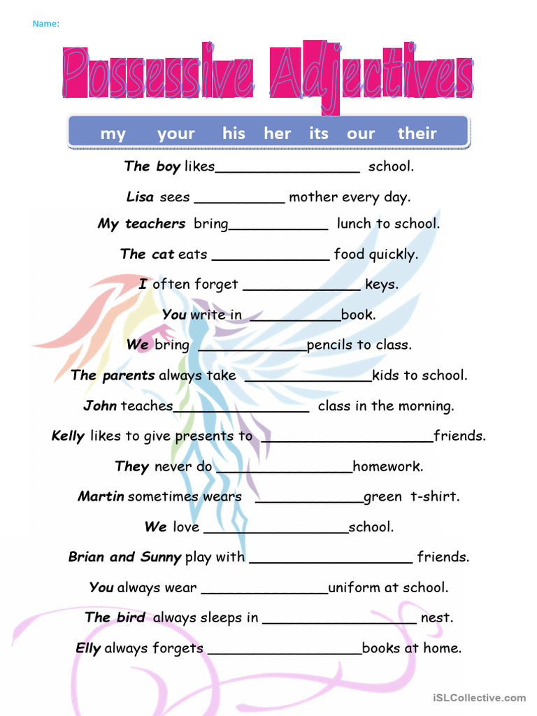 Possessive Pronoun Practice Worksheet | PDF | Language Arts & Discipline