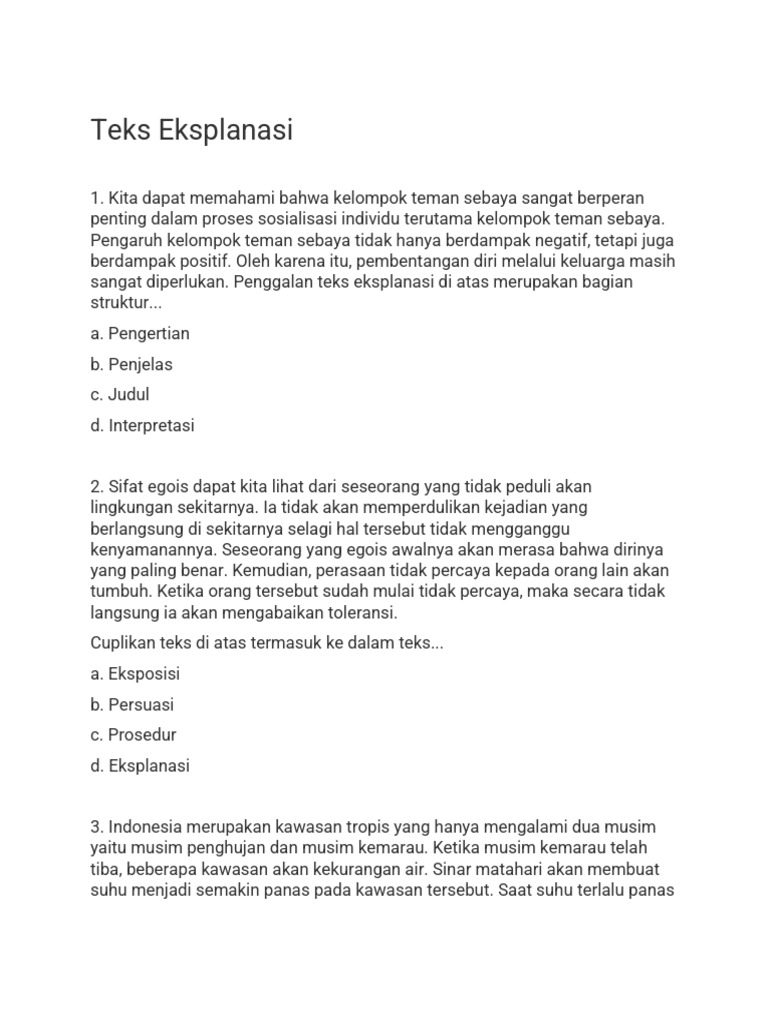 Teks Eksplanasi | PDF