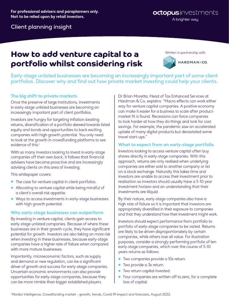 Venture Capital in Client Portfolios | PDF