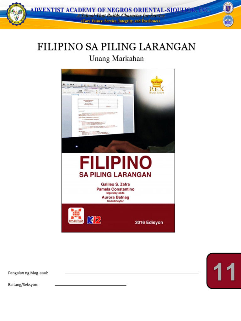 Filipino Sa Piling Larangan | PDF