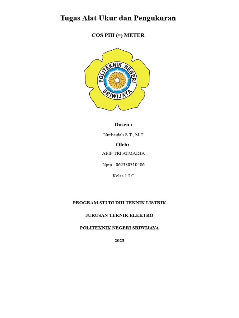Panduan Lengkap Cos Phi Meter | PDF | Science & Mathematics