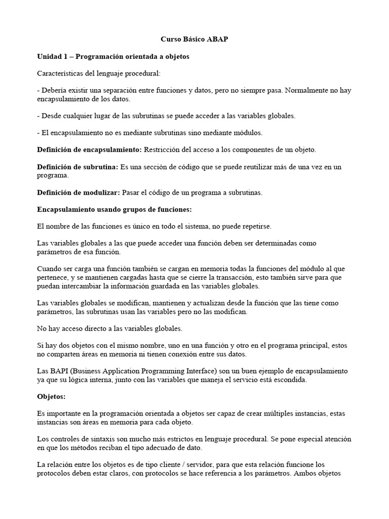 Curso Básico Abap | PDF Curso Básico Abap | PDF