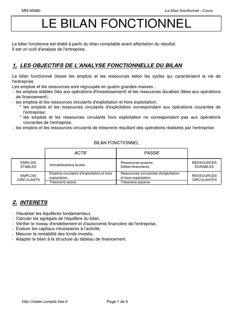 Bilan Fonctionnel | PDF