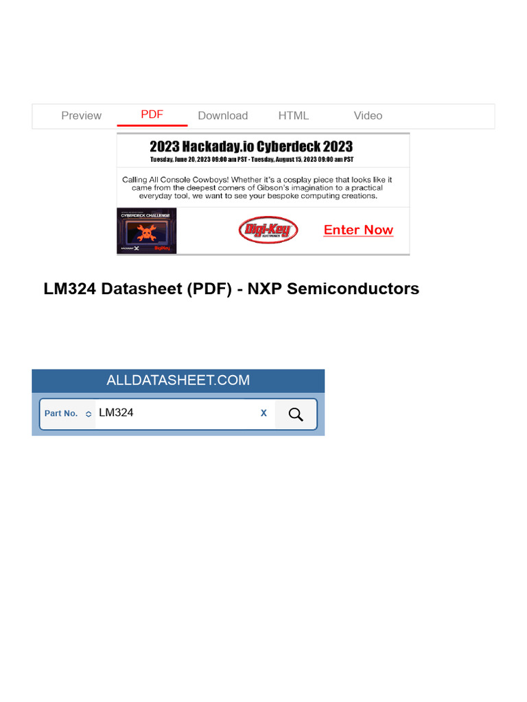 LM324 PDF, LM324 Description, LM324 Datasheet, LM324 View - ALLDATASHEET | PDF