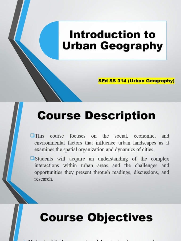 Introduction to Urban Geography | PDF | Urban Geography | Geography