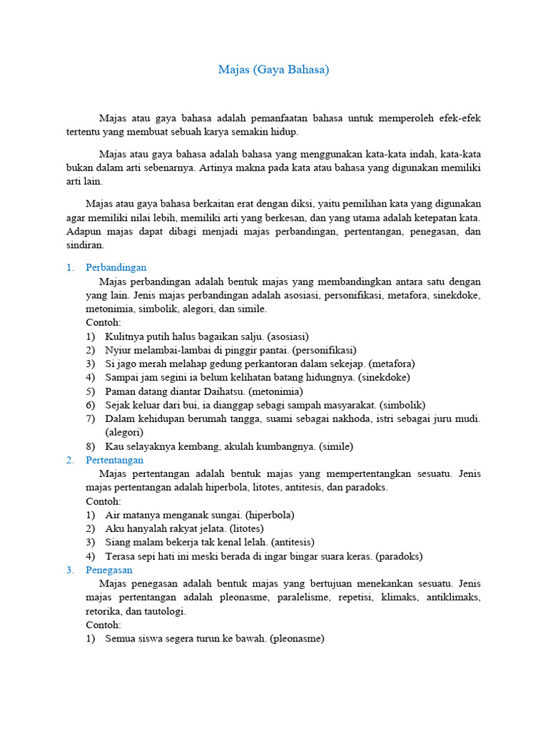 Gaya Bahasa Majas | PDF | Puisi