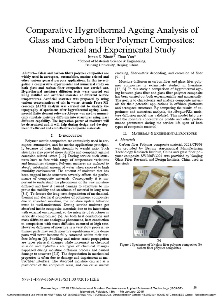 Hygrothermal Aging of Fiber Composites | PDF | Composite Material ...