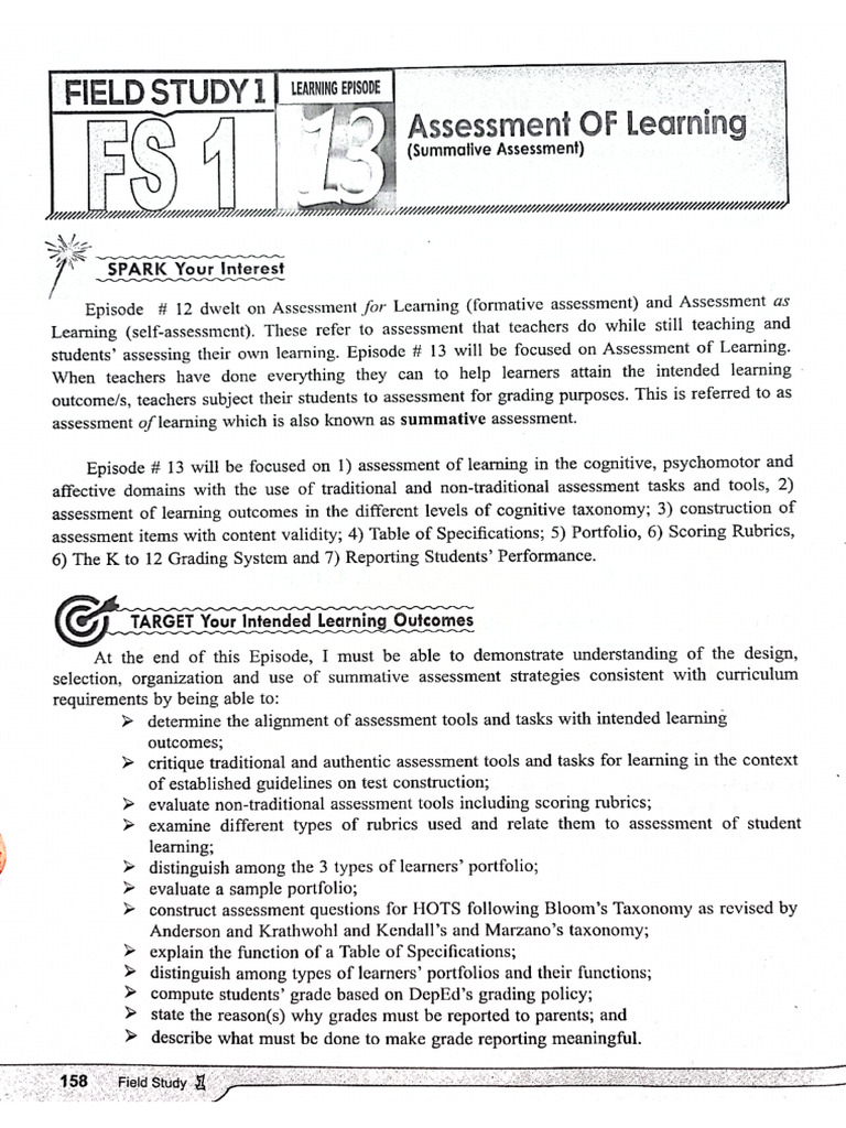 FS 1 Learning Episode 13 | PDF