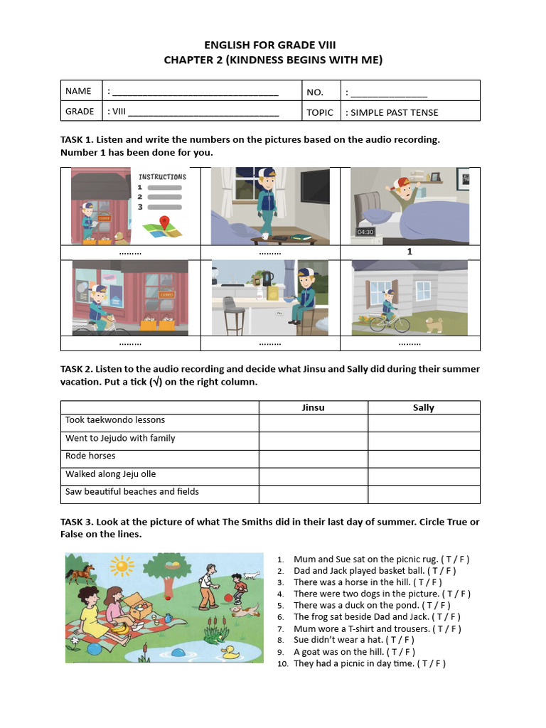 Worksheet - Chapter 2 (Part 1) | PDF | Language Arts & Discipline ...
