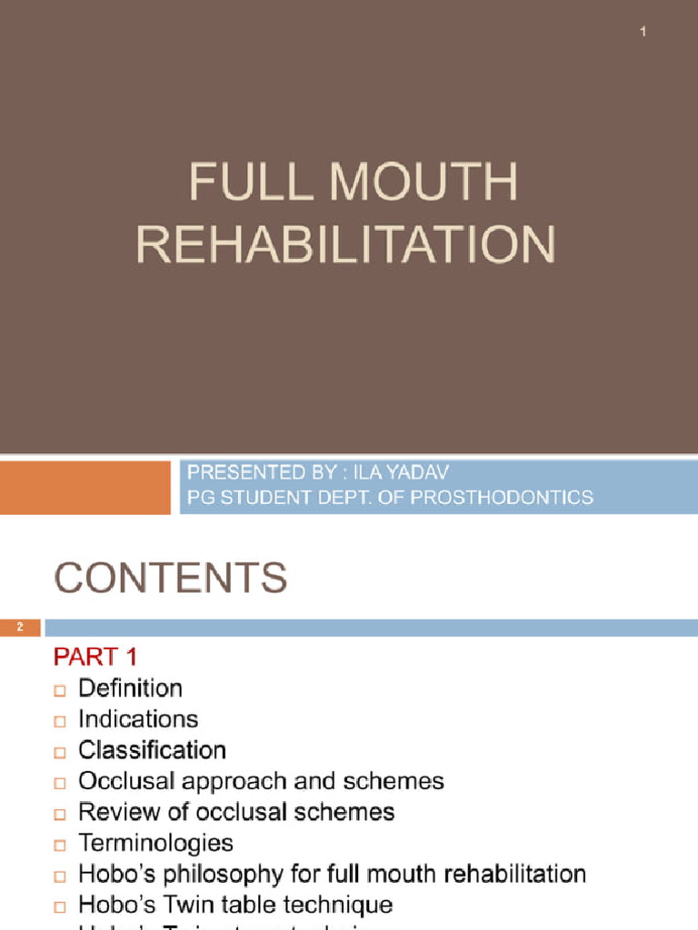 Full Mouth Rehabilitation | PDF