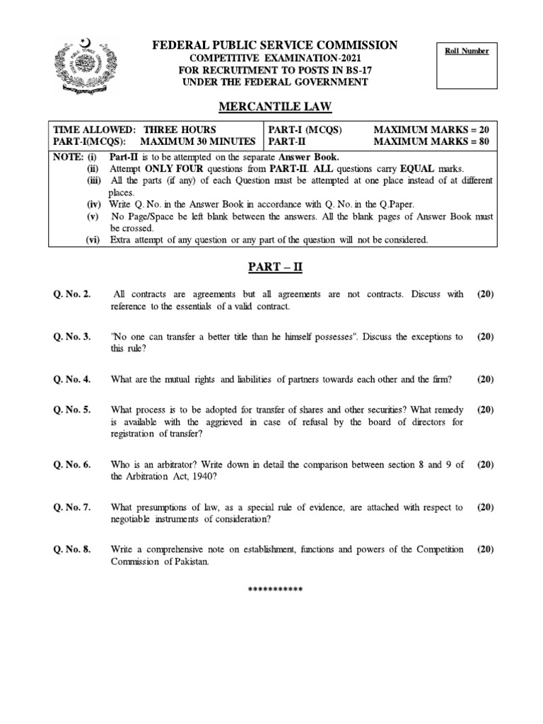 Mercantile Law 2021 Pdf