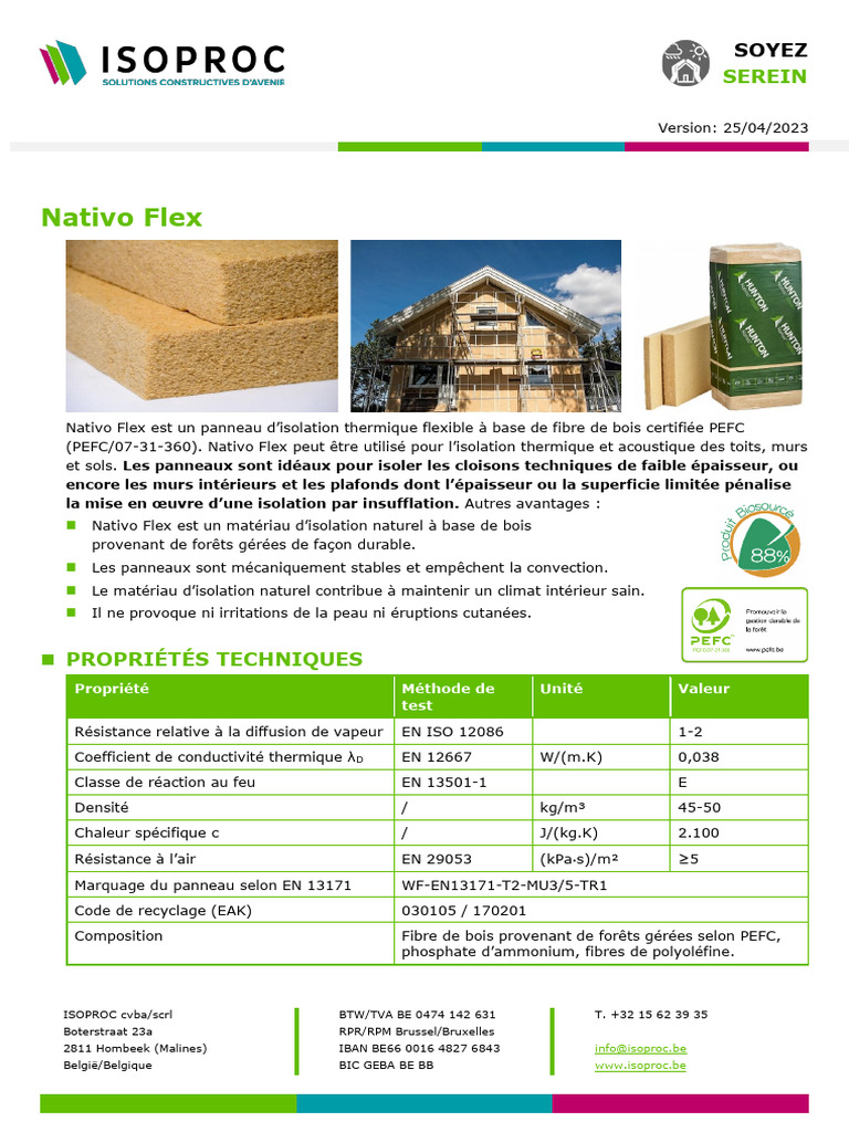 Panneaux Nativo Flex : Isolation Naturelle | PDF