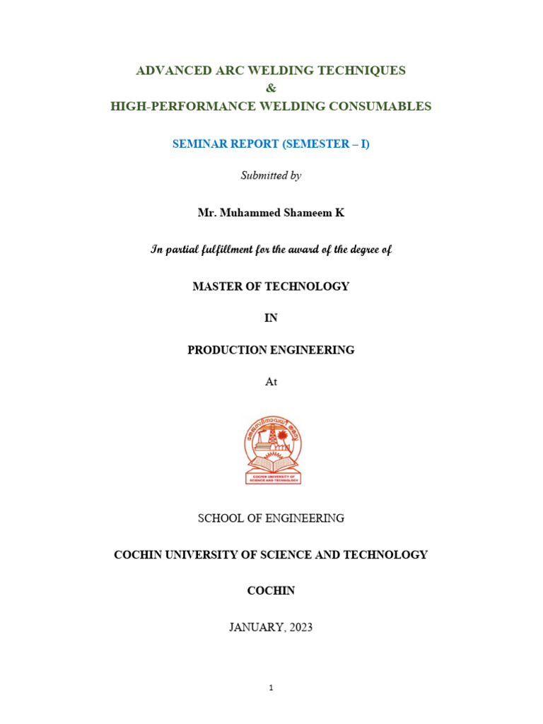 Advanced Welding Techniques and High Performance Welding Consumables by ...