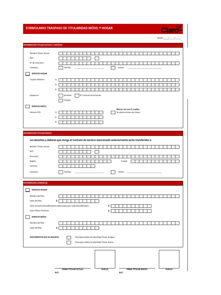 Formulario Traspaso de Propiedad | PDF