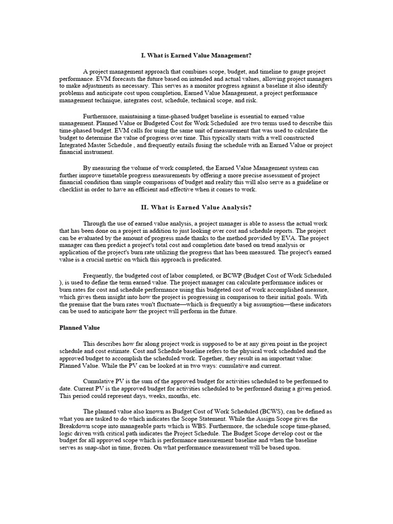 Understanding Earned Value Management | PDF