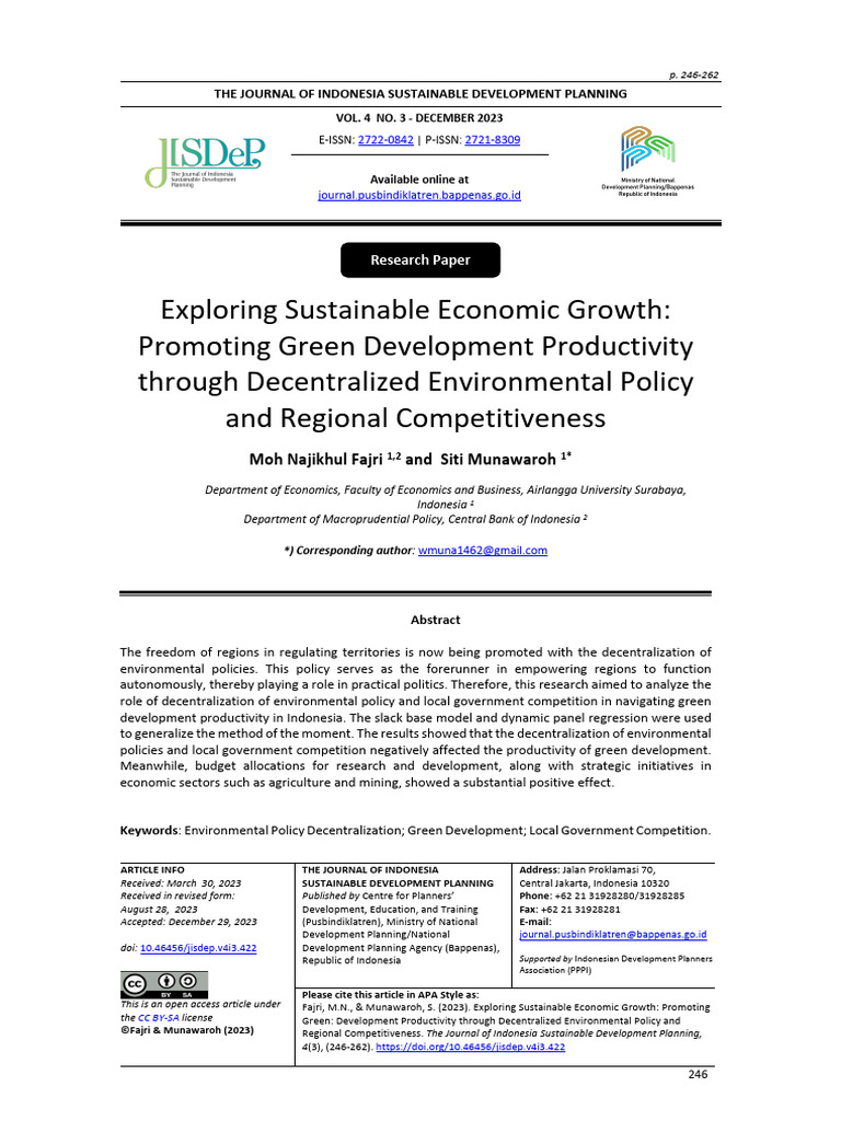 Exploring Sustainable Economic Growth | PDF