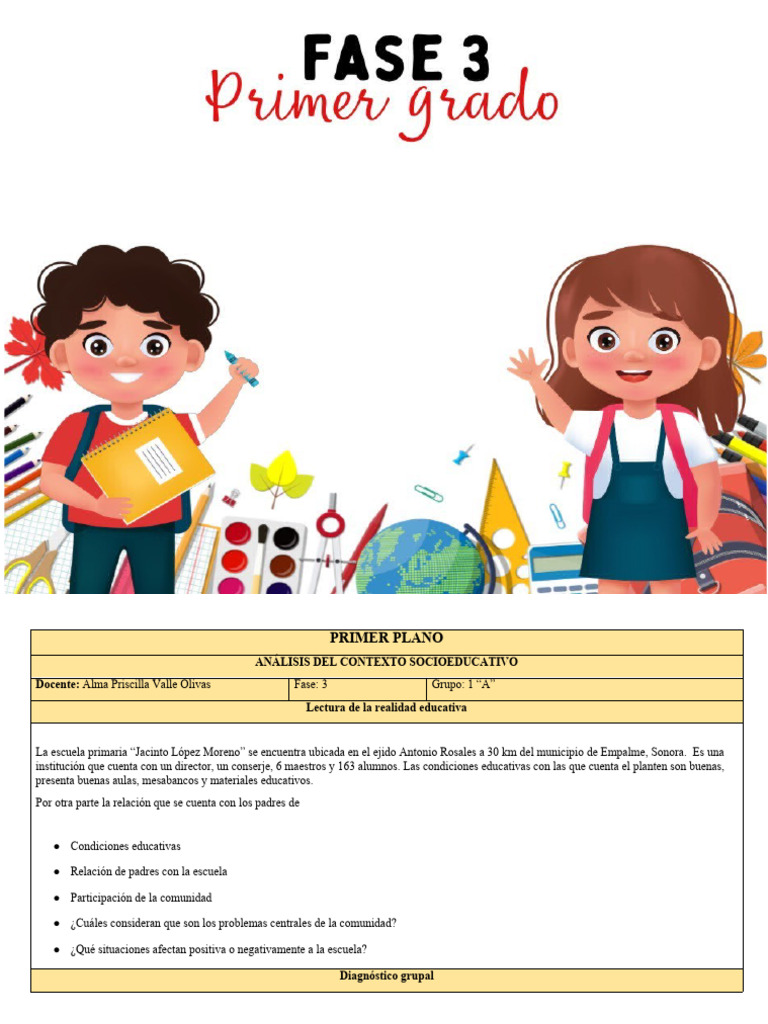 Programa Analitico Primer Grado Pdf Alimentos Invalidez