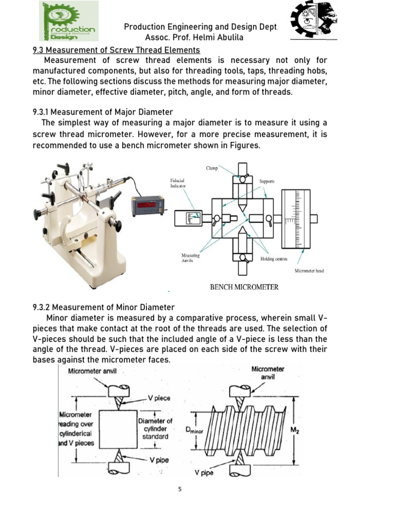36326chapter 9 MEASUREMENT OF SCREW THREADS | PDF
