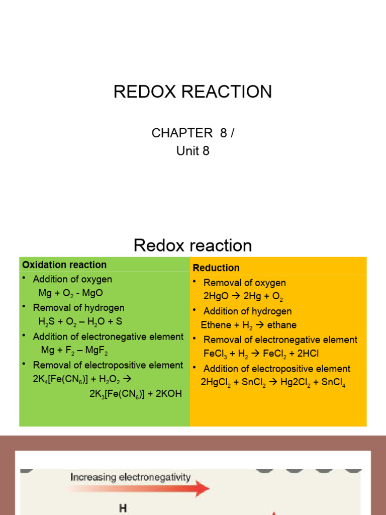CH-9 Redox Reaction | PDF