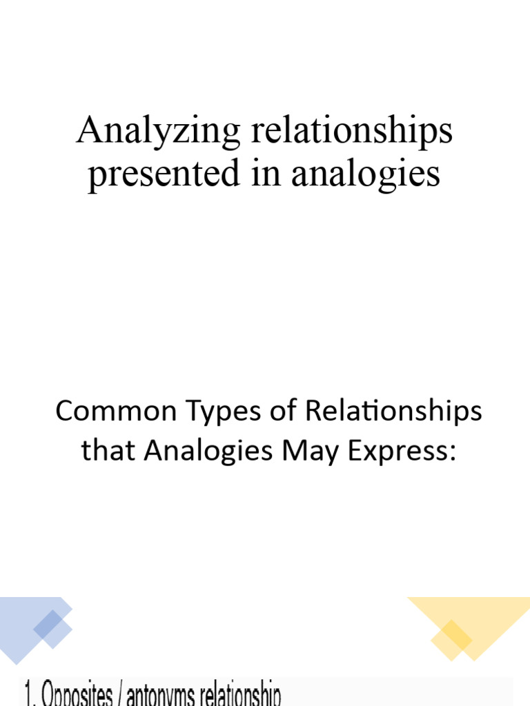 Analyzing Relationships Presented in Analogies | PDF | Self-Improvement