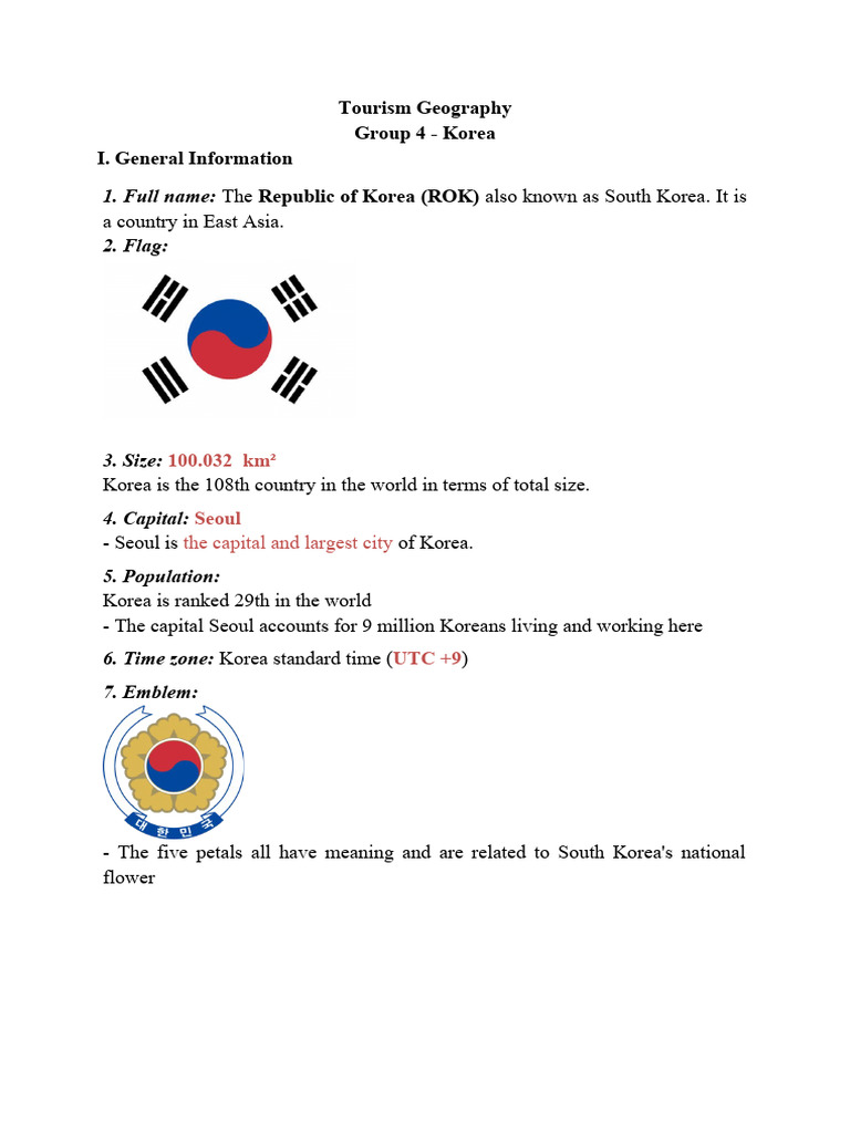 South Korea: Tourism Geography Overview | PDF | Social Science | Travel