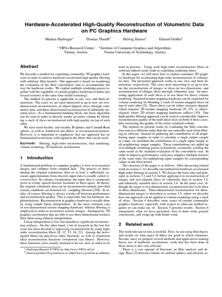 Hardware Accelerated High Quality Recons | PDF