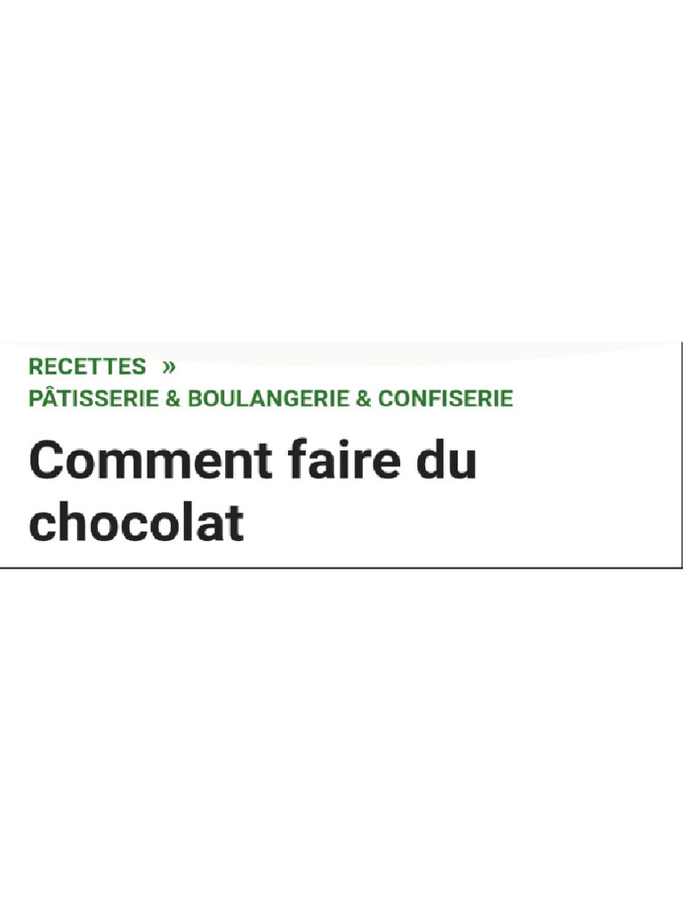 Comment Faire Du Chocolat | PDF