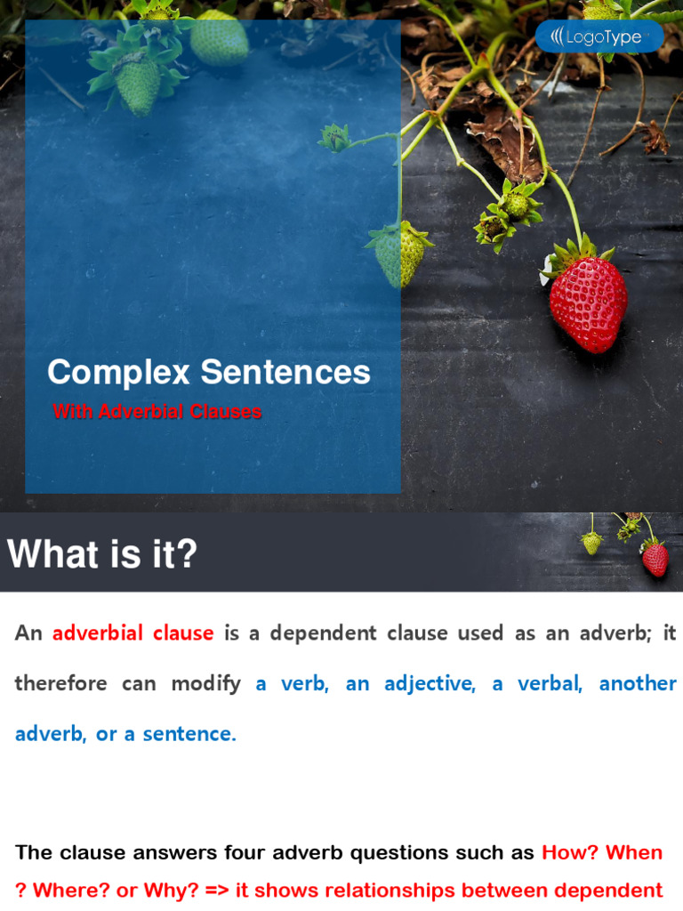 Complex Sentences Adverbial Clause | PDF