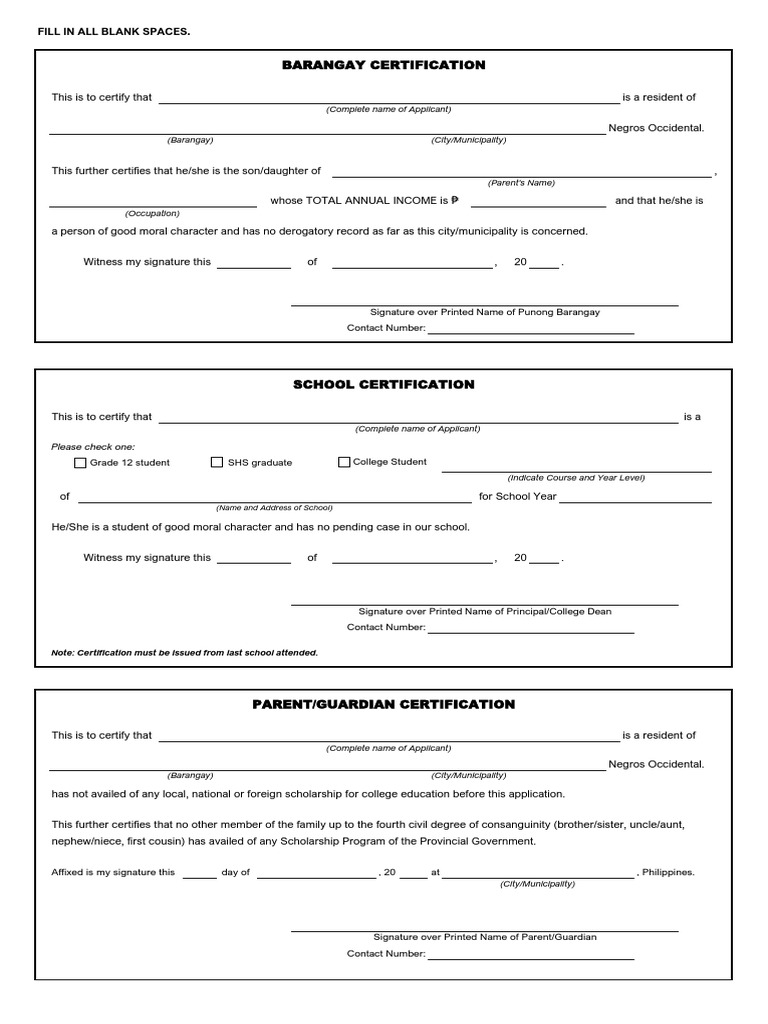Application Form Back - NOSP (Updated) | PDF | Living Arrangements | Family