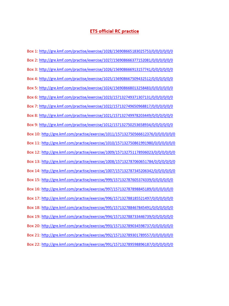 KMF - ETS-official-RC-practice-all | PDF | Finance & Money Management